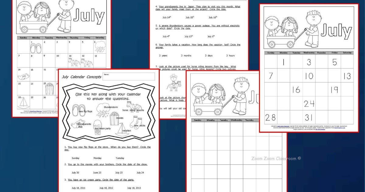 Lessons by Molly: July Calendar Activities That Support Common Core ...