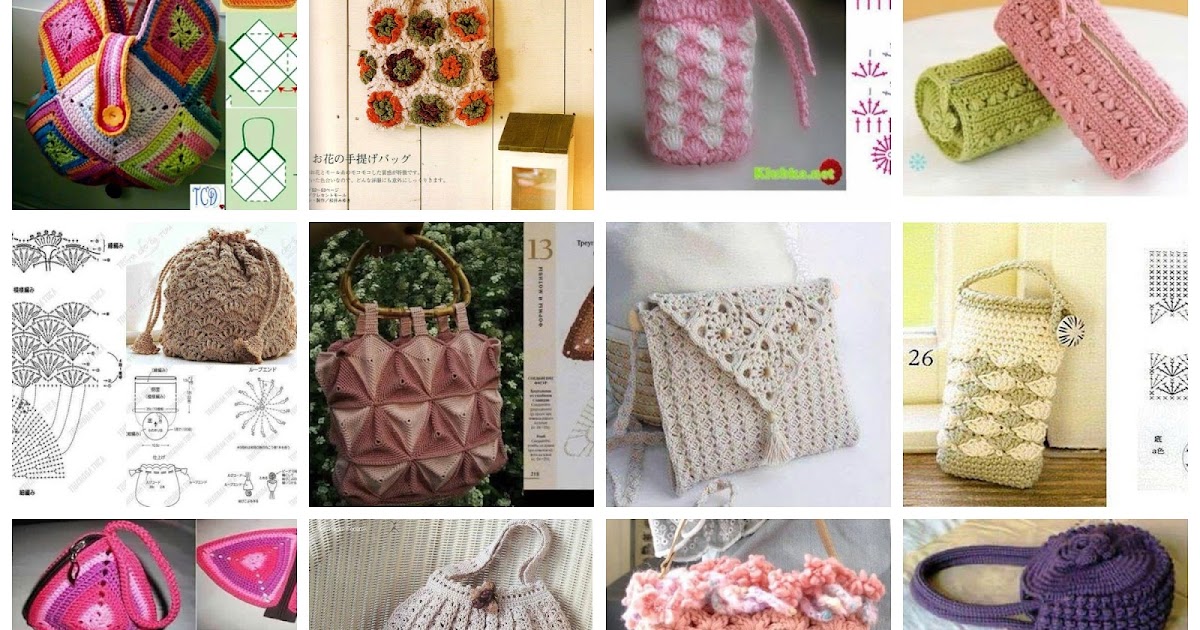 Ergahandmade: 15 Crochet Bags + Diagrams