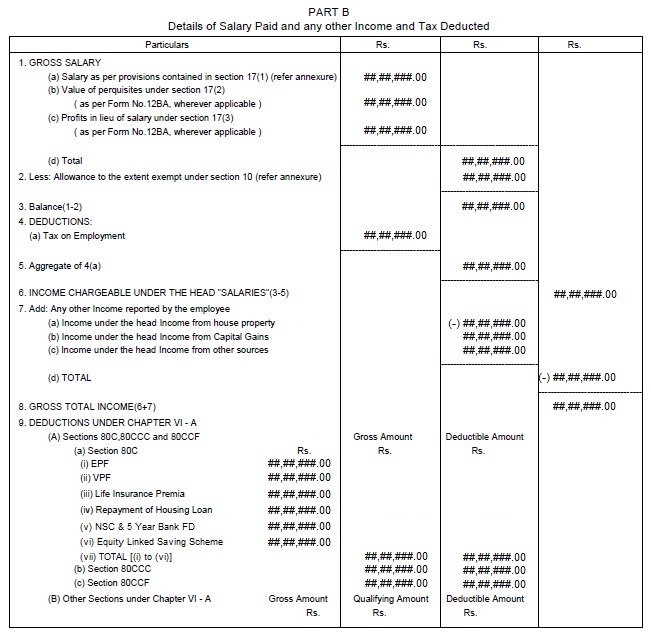 Income Tax for Individual In India: Understand FORM - 16