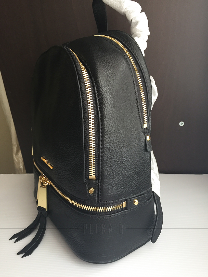 Michael Kors Mini Black Leather Backpack | semashow.com