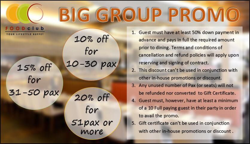 Manila Shopper: The Food Club Big Group Promo