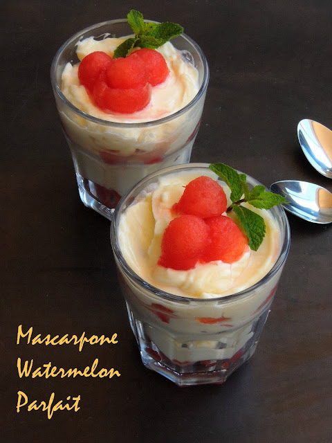 Priya's Versatile Recipes: Watermelon & Mascarpone Parfait
