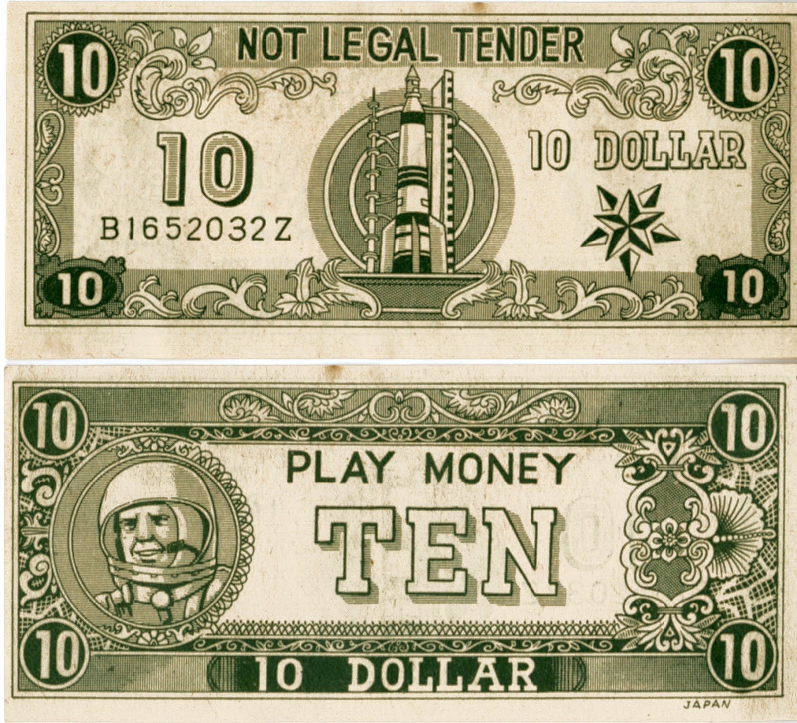 Dreams of Space - Books and Ephemera: Space play money from Japan (1965?)