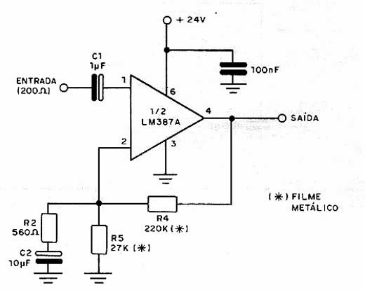 Electronica Diagramas Circuitos: Preamplificador para micrófono