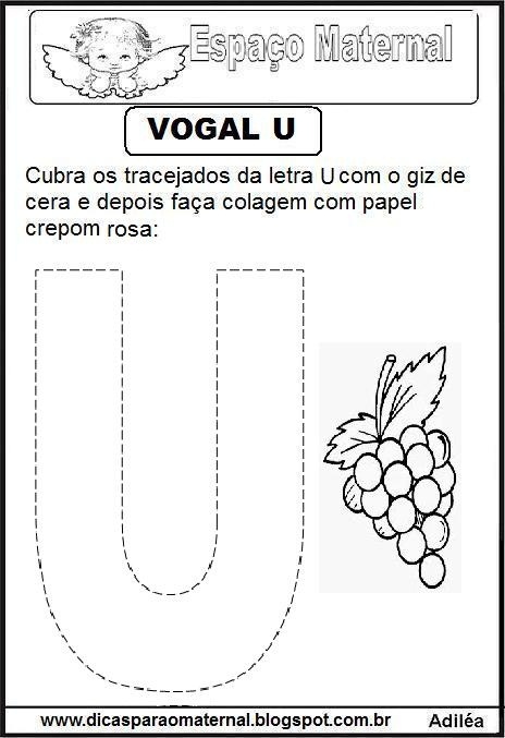 vogal U | Atividades de colagem, Educação infantil, Atividades