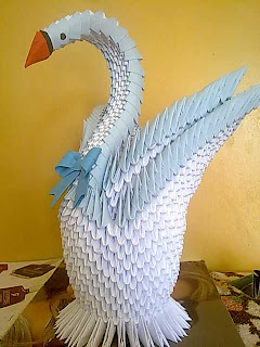 Modele Origami: Lebada 3D tripla