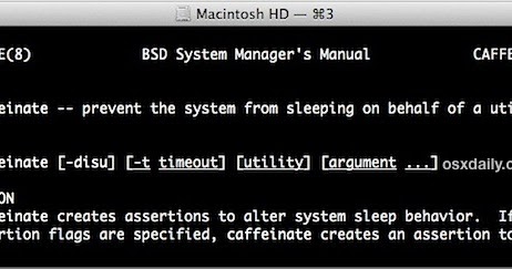 caffeinate command: Disable Sleep on a Mac from the Command Line