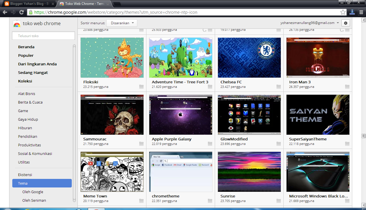 Cara ganti Tema Google Chrome ~ Yohan's Blog