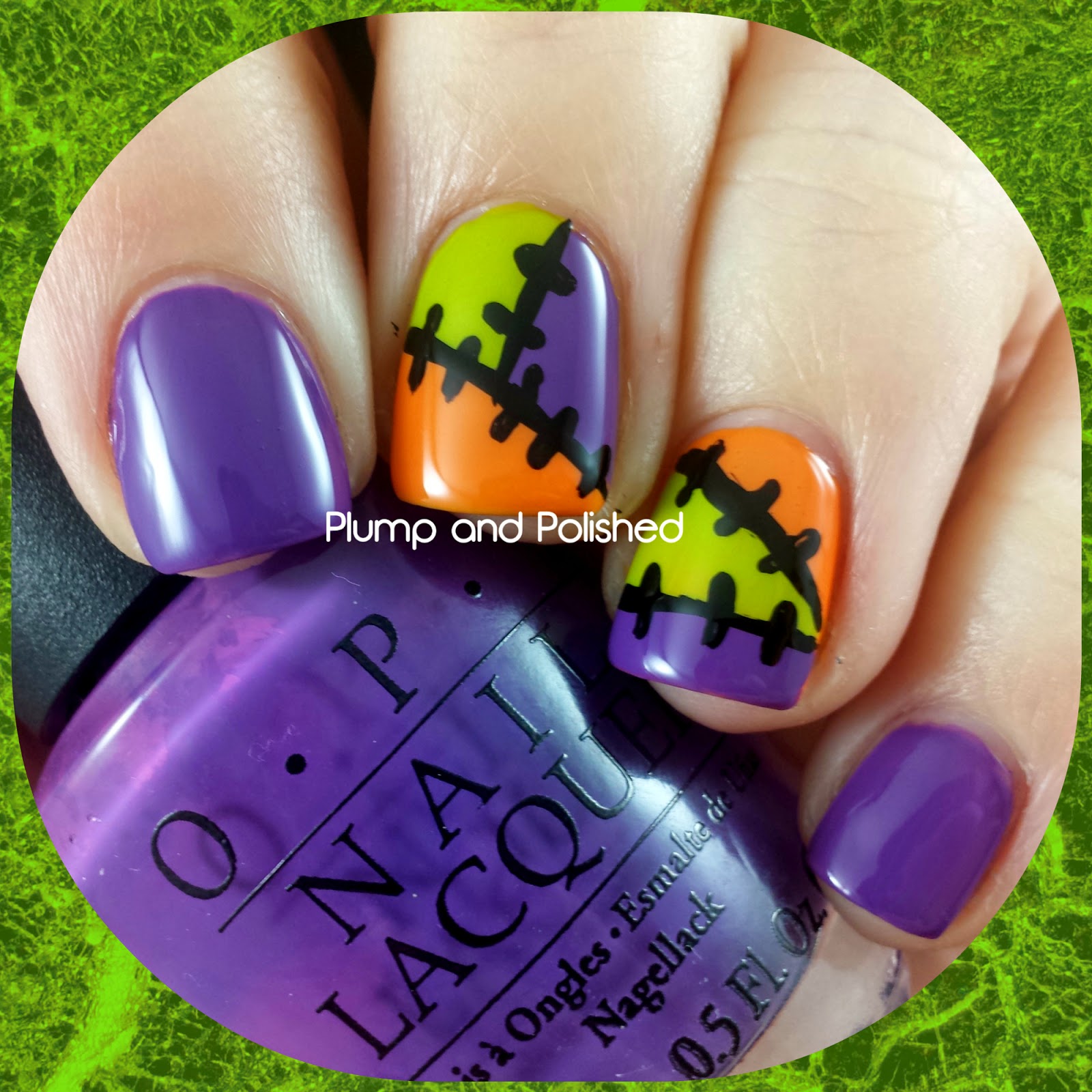 Plump and Polished: Halloween Nail Art - Patchwork
