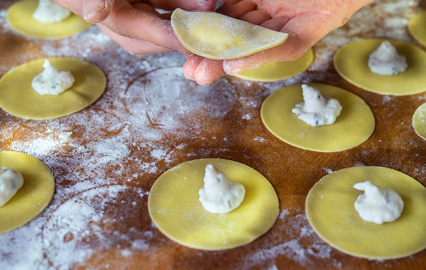 Homemade Pasta: Cappelletti or 'Little Hats' - WILD GREENS & SARDINES