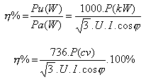 Cálculos para motores trifásicos