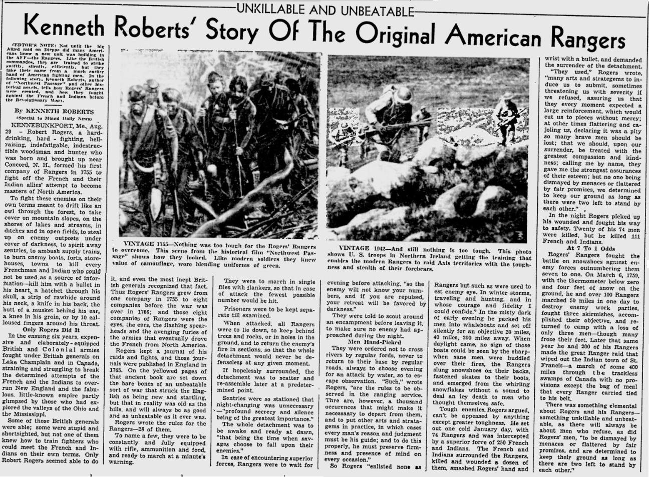 my military history research interests: Kenneth Roberts' "Newsworthy ...