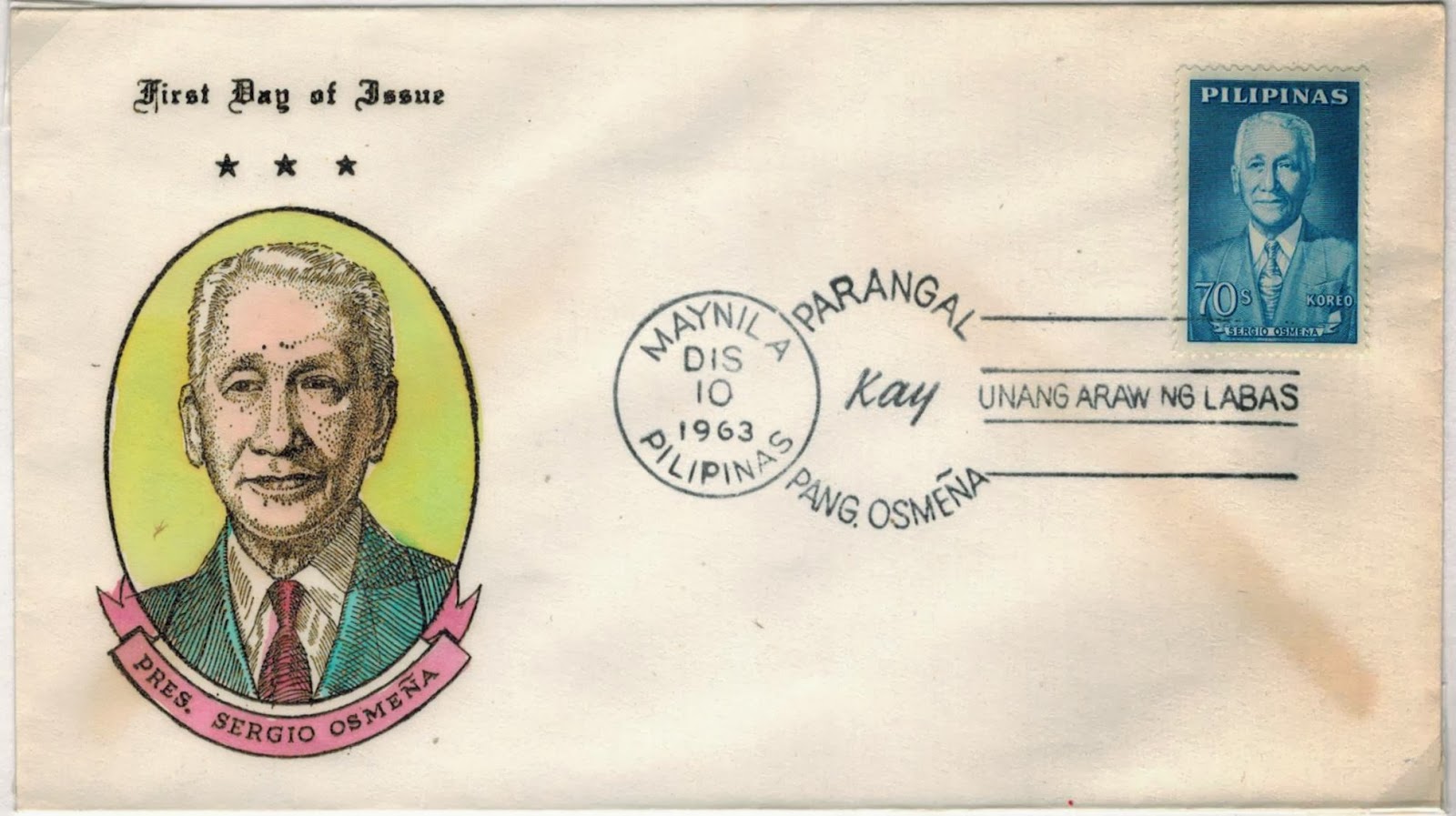 Philippine Republic Stamps : 1963 Sergio Osmeña : New Famous Filipinos X