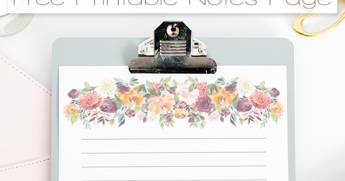 Free Printable Floral Note Page | i should be mopping the floor