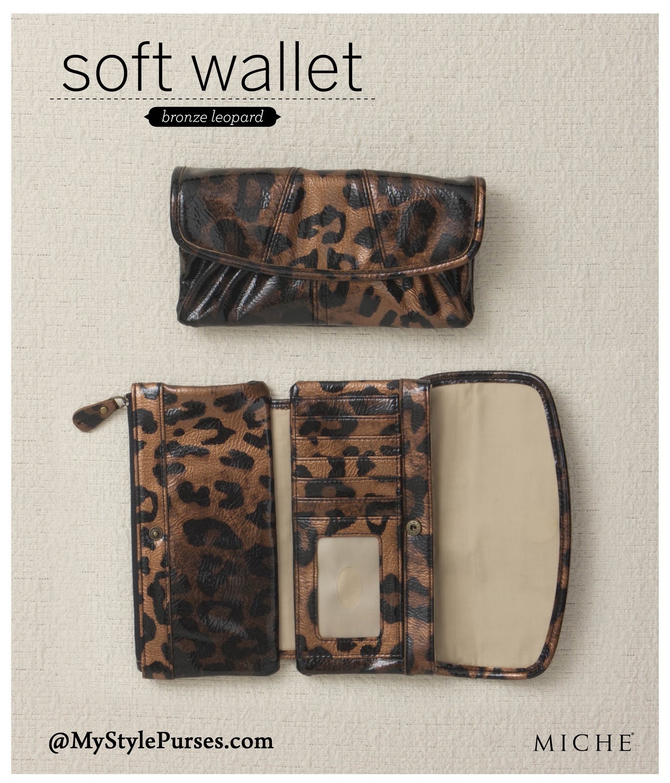 Miche Bags and Shells: Bronze Leopard Wallet by Miche