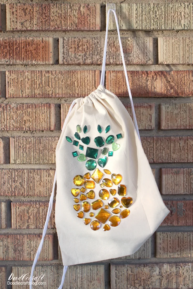 DIY: Rhinestone Pineapple Canvas Drawstring Backpack!