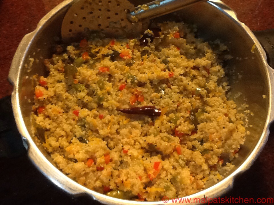 VEG CRACKED WHEAT / SAMBA RAVA UPMA ~ Malpats Kitchen