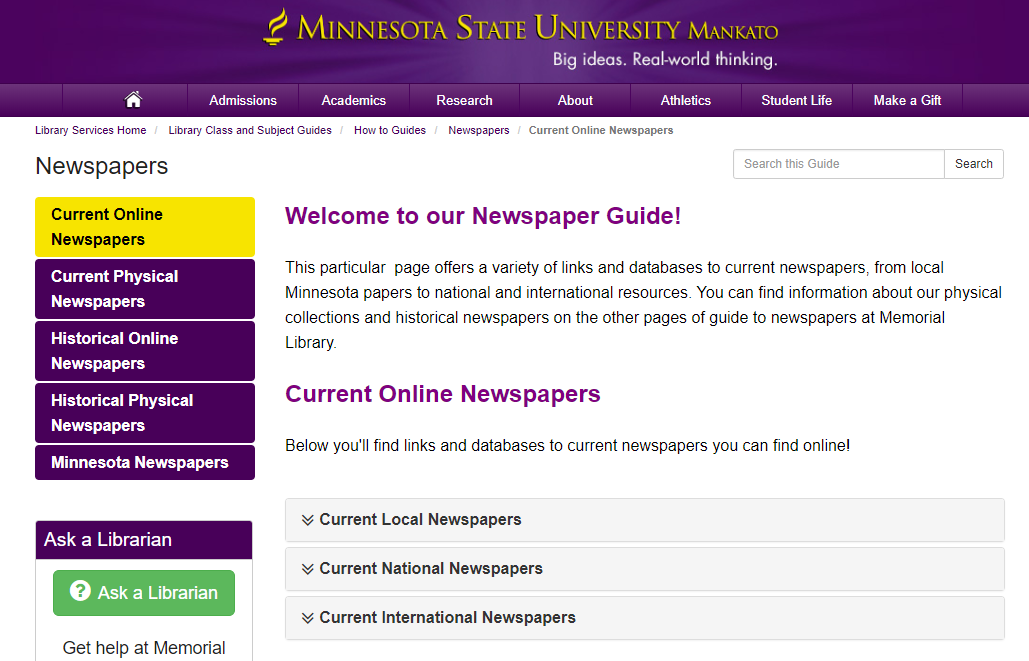 MavLib Teaching Tools: Updated Newspaper Guide