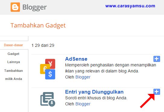 Cara Memasang Widget Blogger Terbaru Featured Post Entri yang ...