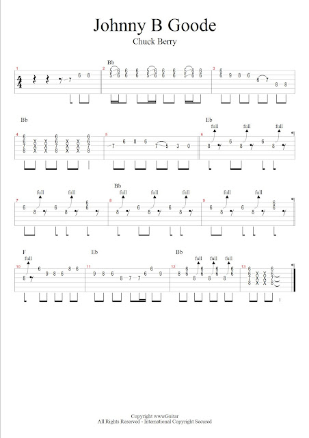 chuck berry - johnny b goode (tab) score