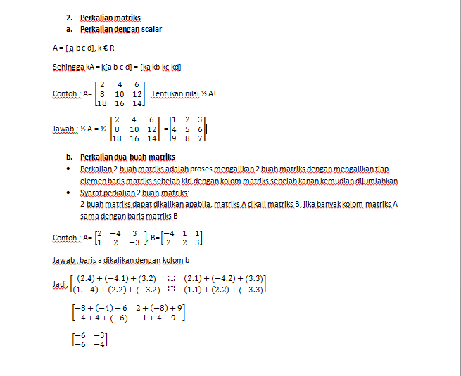 Matriks: Perkalian Matriks