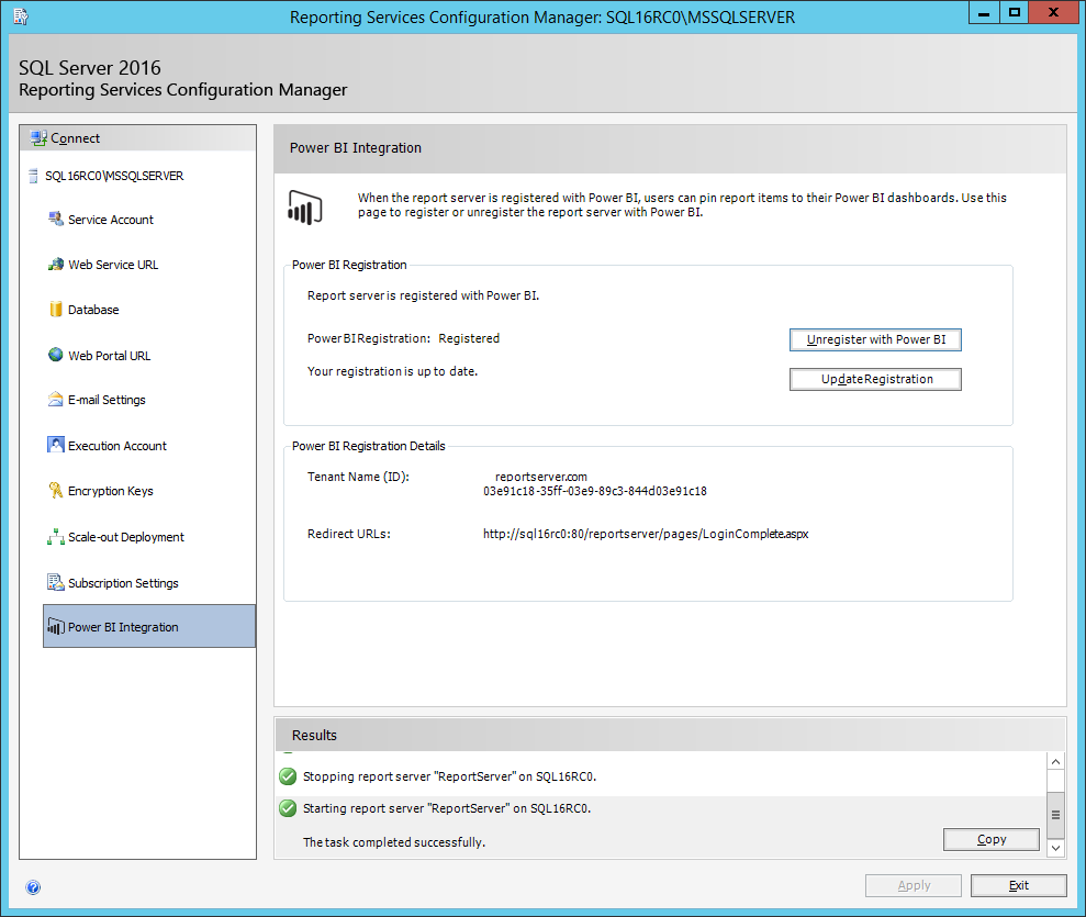 Realized Design: Connect SSRS 2016 to Power BI