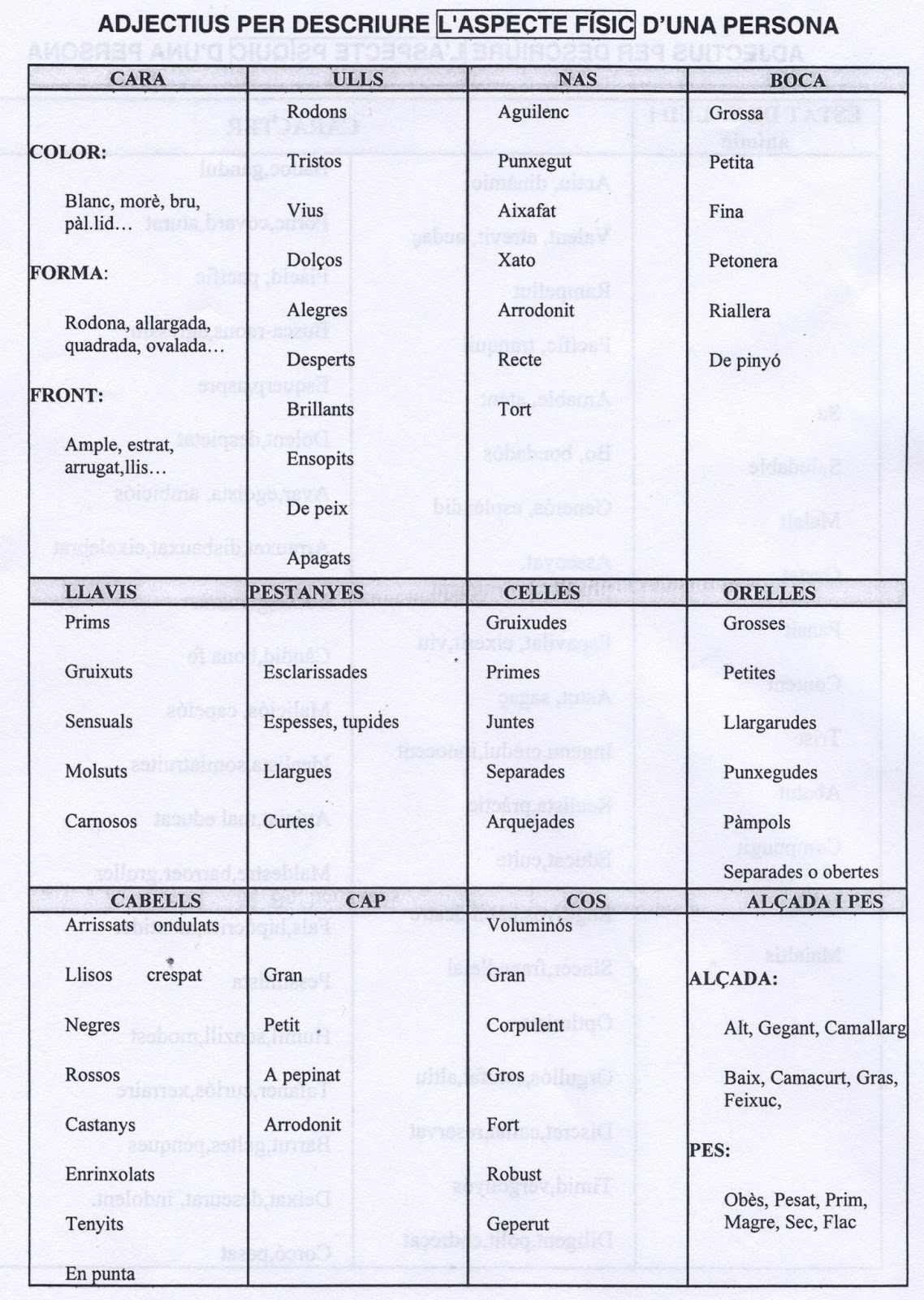 Treballem la llengua i literatura catalanes: Adjectius per ajudar en la ...