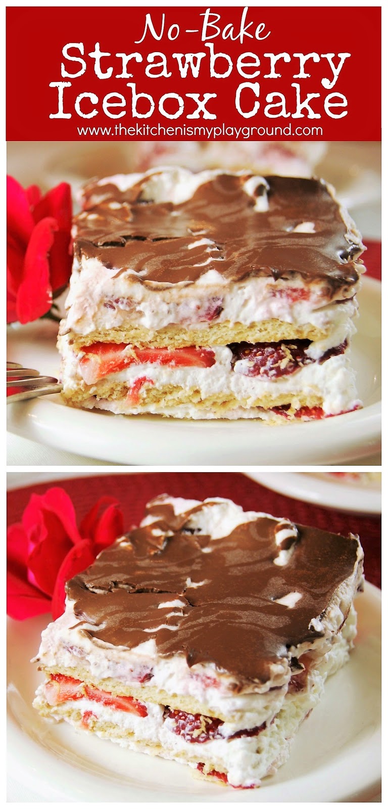 No-Bake Strawberry Ice Box Cake | The Kitchen is My Playground