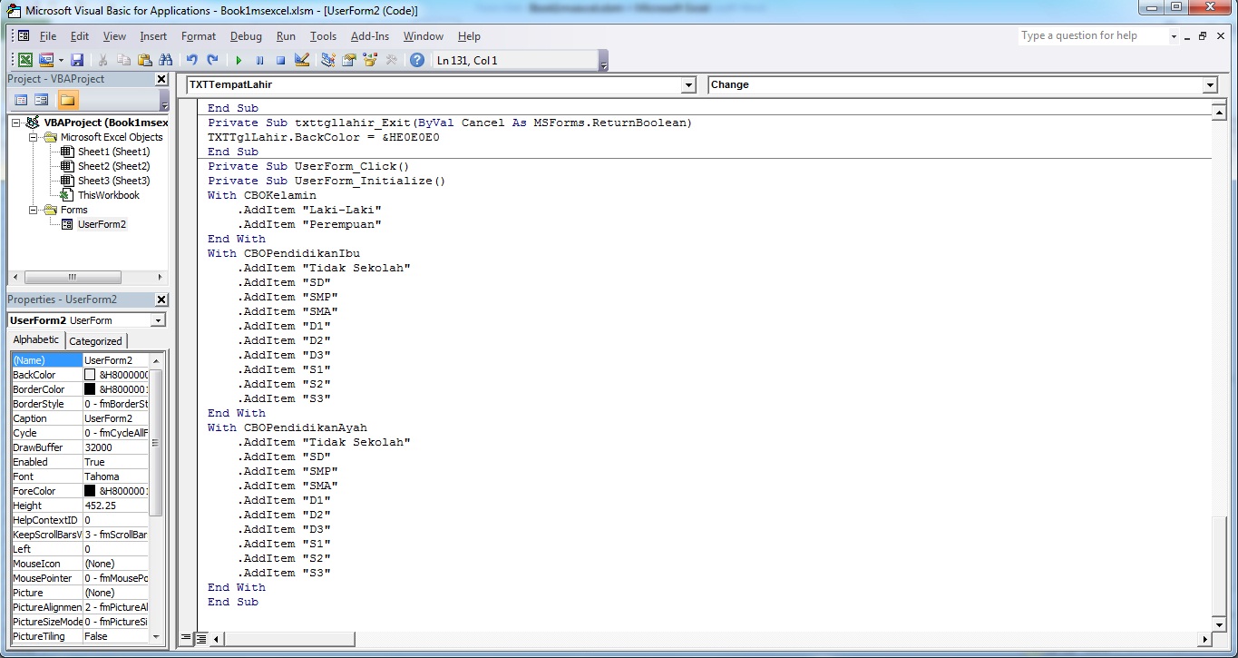 Tutorial Membuat Form Entri Data Siswa Berbasis Microsoft Excel