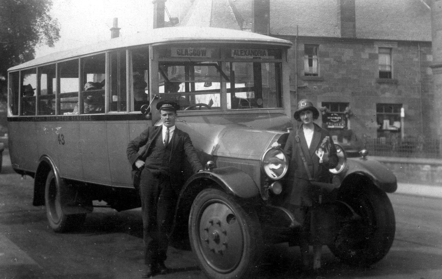 Tour Scotland: Old Photograph Glasgow To Alexandria Bus Scotland