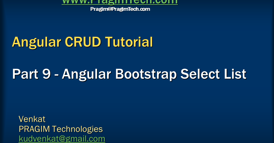Sql Server Net And C Video Tutorial Angular Bootstrap Select List