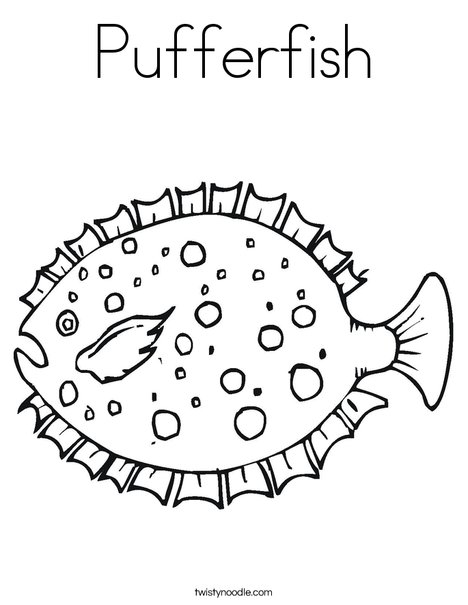 Puffer fish coloring page