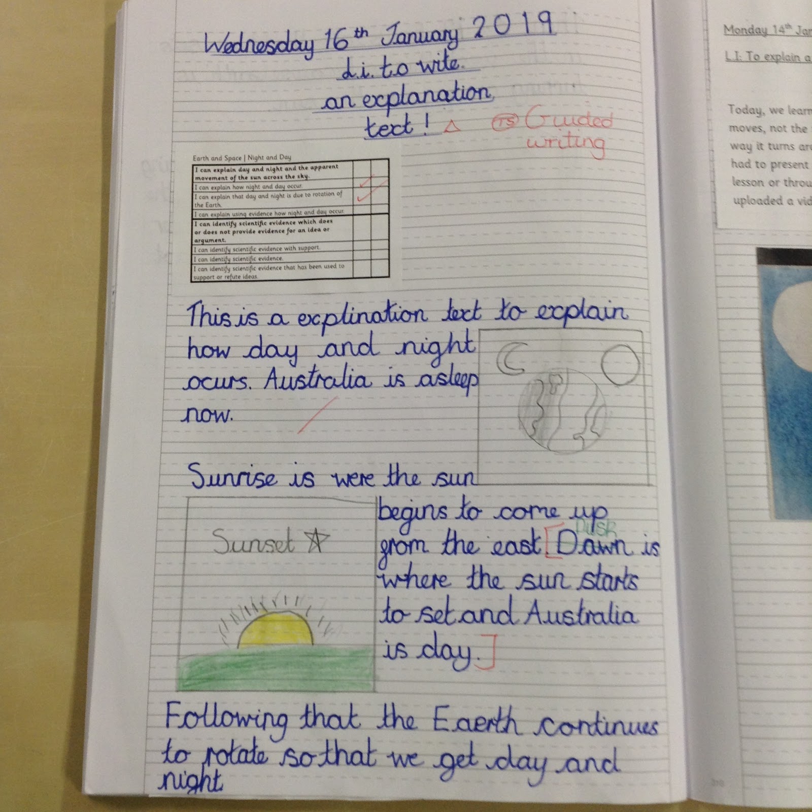 Year 5/6: Explaining Night and Day