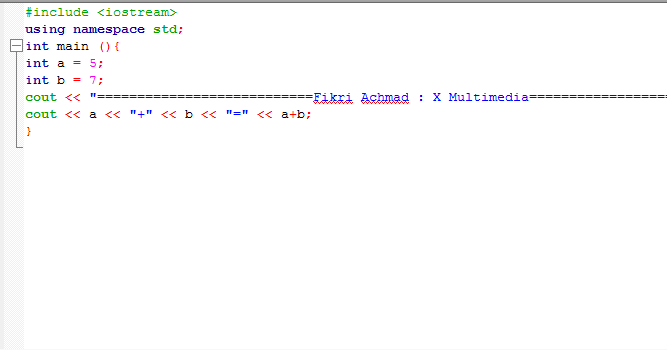 Fikri Achmad's Blog: Contoh Codingan Dengan Menggunakan Code::Blocks