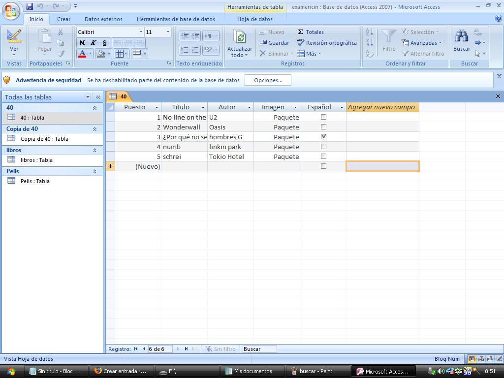 Microsoft Acces: * Objetos de Acces