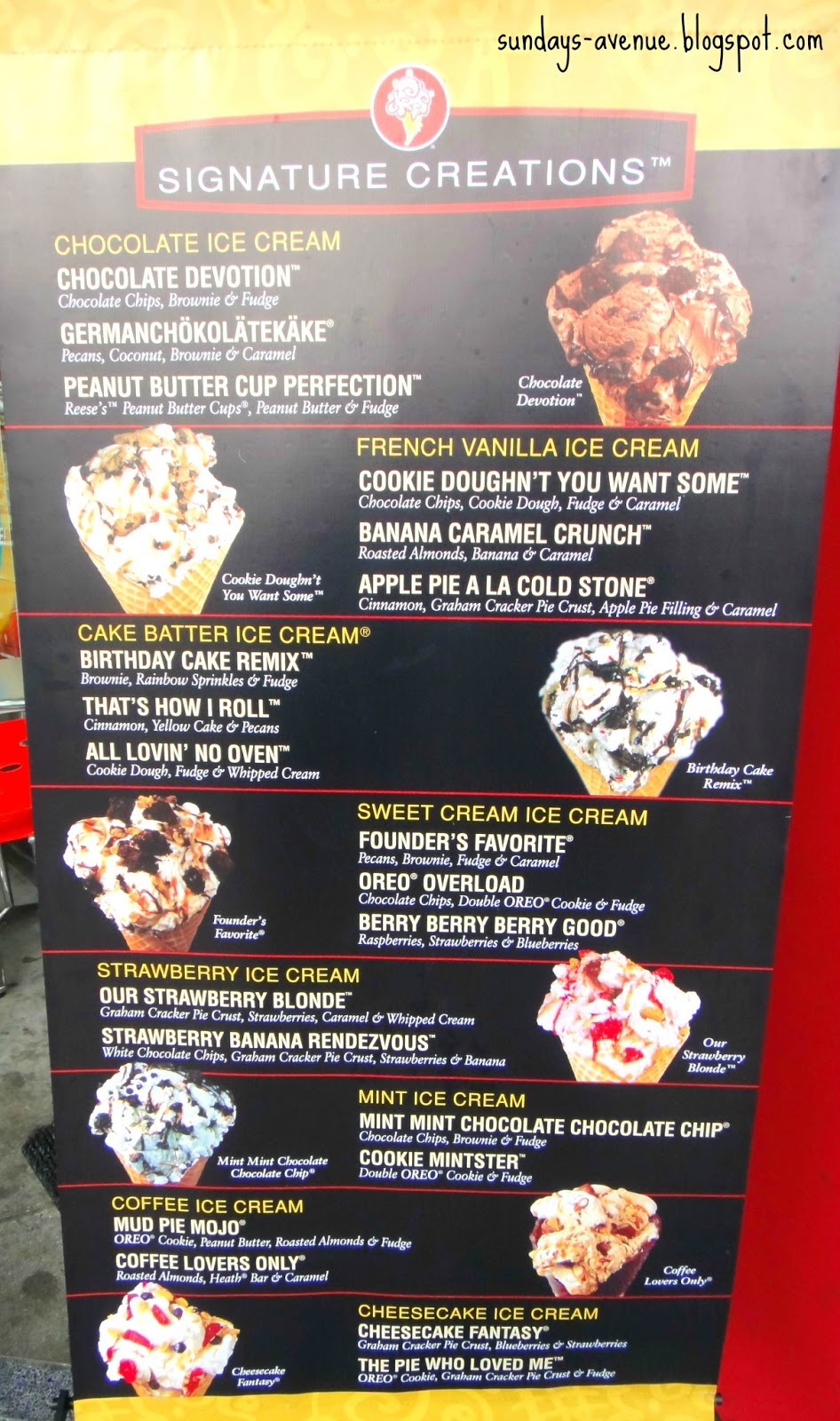 Sunday's Avenue: Cold Stone Creamery