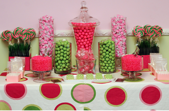 Setting the Mood: PINK & GREEN CANDY BUFFET