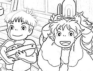 Ponyo Coloring Pages Sketch Coloring Page