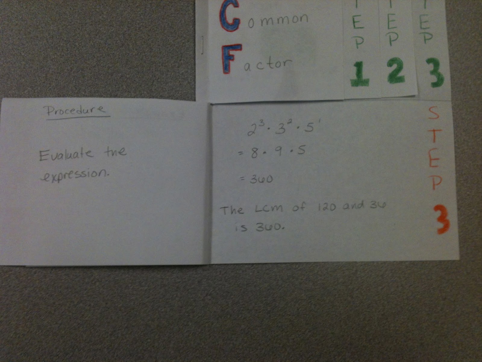 GCF and LCM Foldable