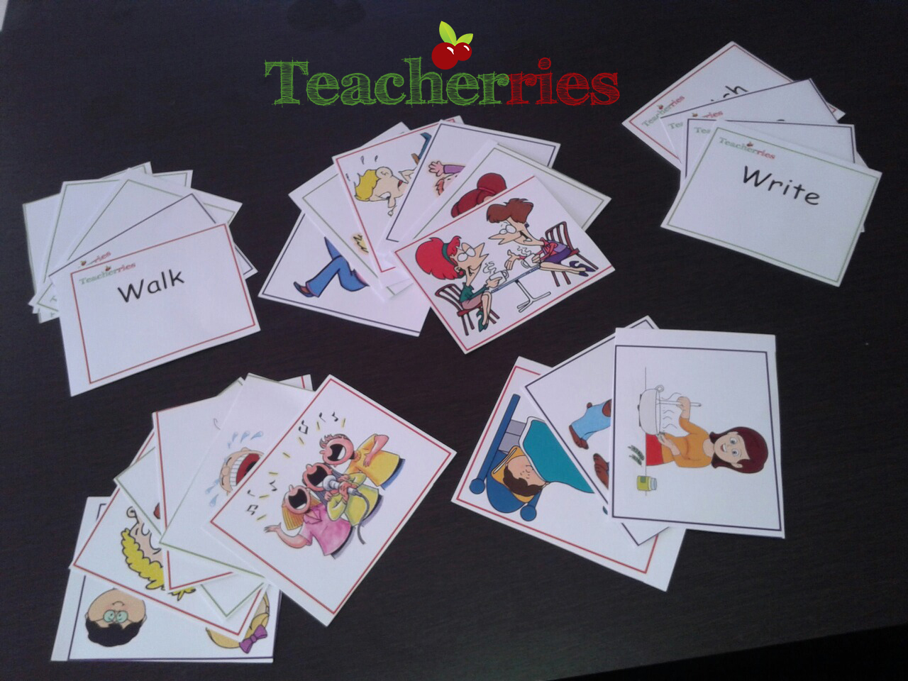 Teacherries: Printable Action Verb Flashcards!!!