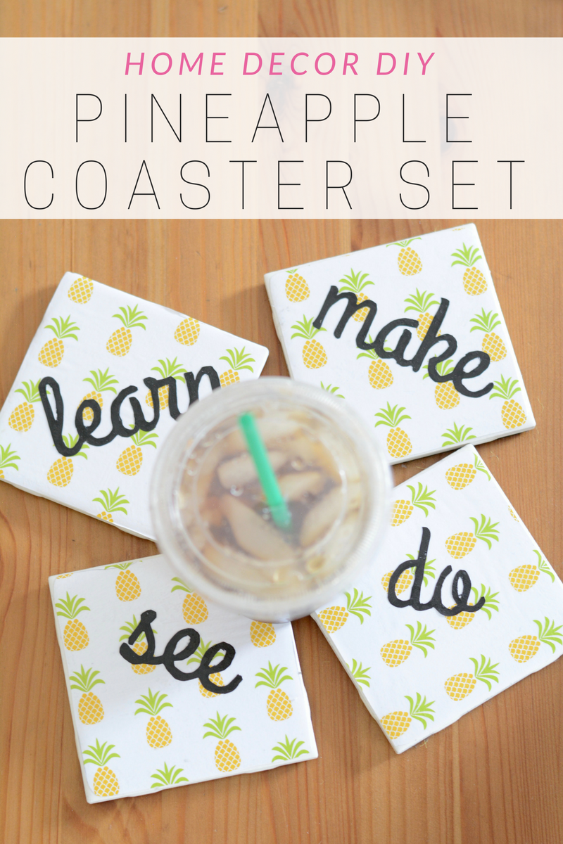 DIY Pineapple Print Coasters | Thriftanista in the City