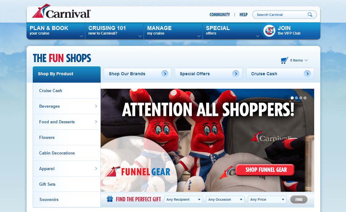 Cruise Diva: Carnival Cruise Lines Debuts “The Fun Shops” Online
