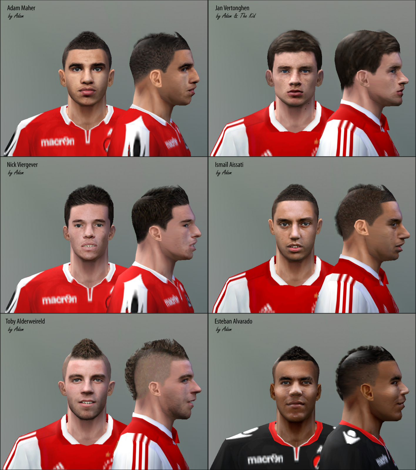 Pro Evolution Soccer: Face Pack PES6 Eredivisie by Adam - PES 2012