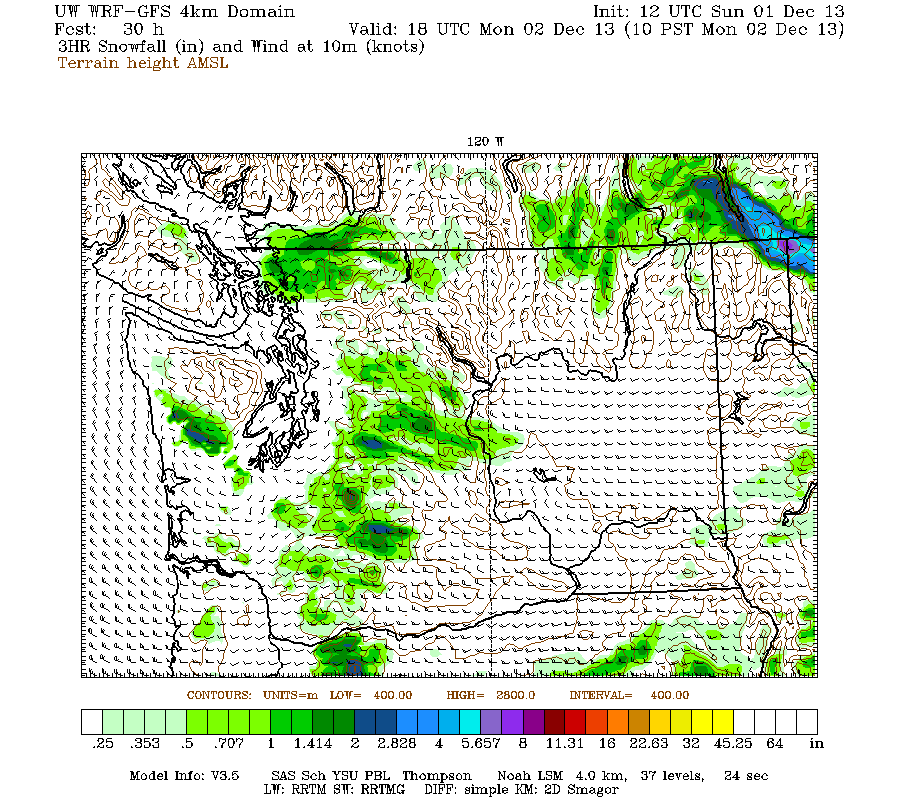 Cliff Mass Weather Blog: Sunday Update: Amazing Rain Shadow and Snow ...