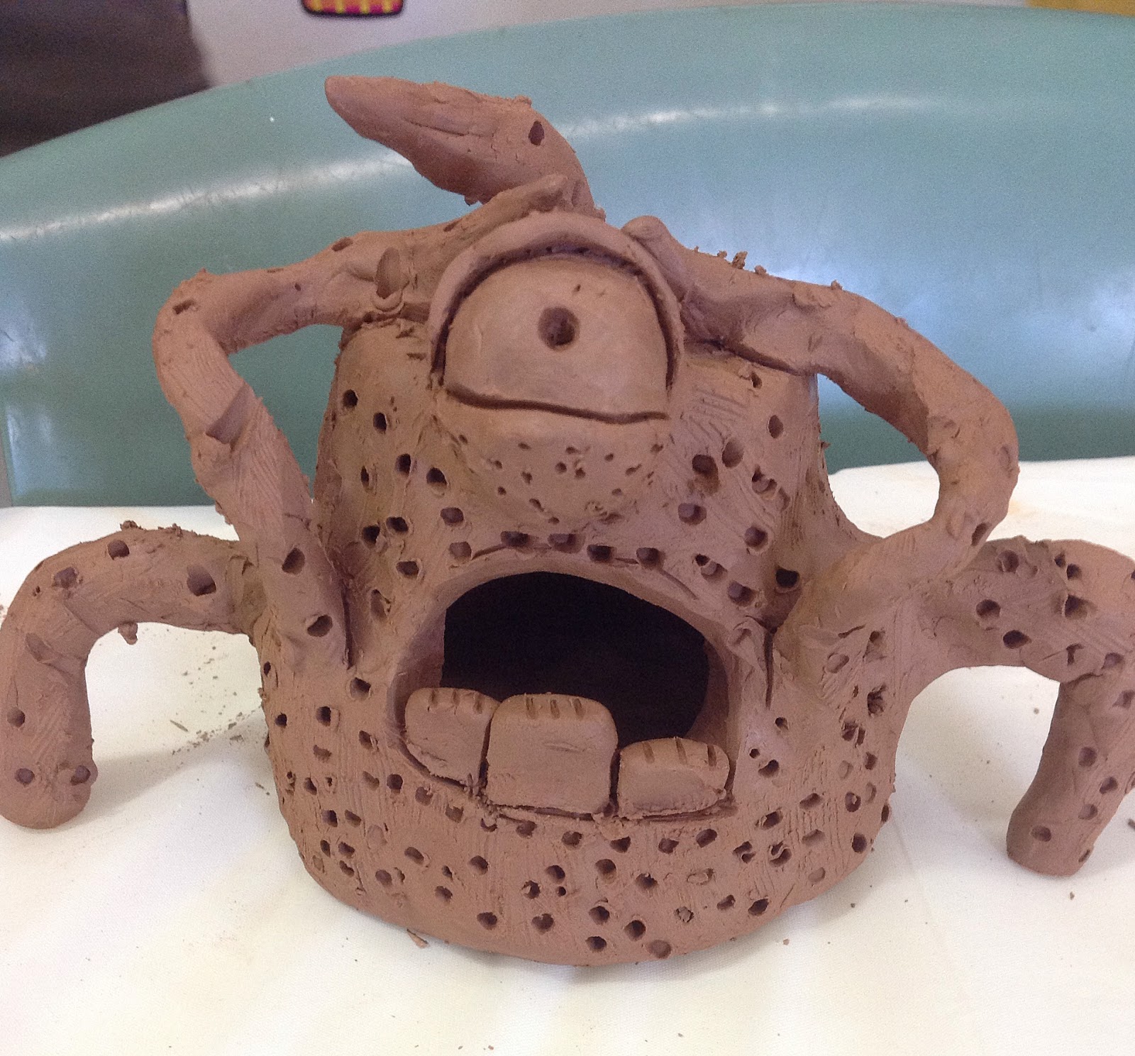 STUDENT WORK Year 4 - CLAY WORK - Pinch Pot Monsters