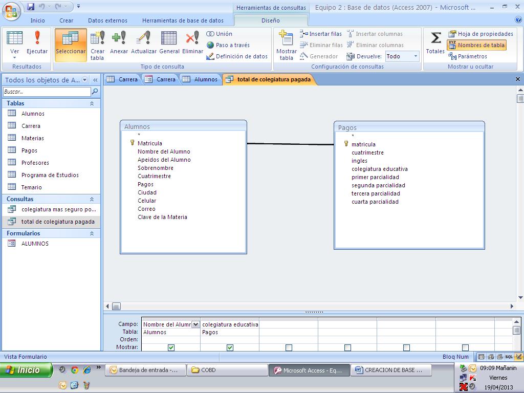 R.A:1.3.1 DISEÑO FISICO DE LA BASE DE DATOS PARTIENDO DEL ESQUEMA ...