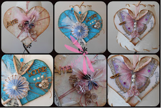 ARTESANA DE CORAZON: CORAZONES DE CARTON DECORADOS