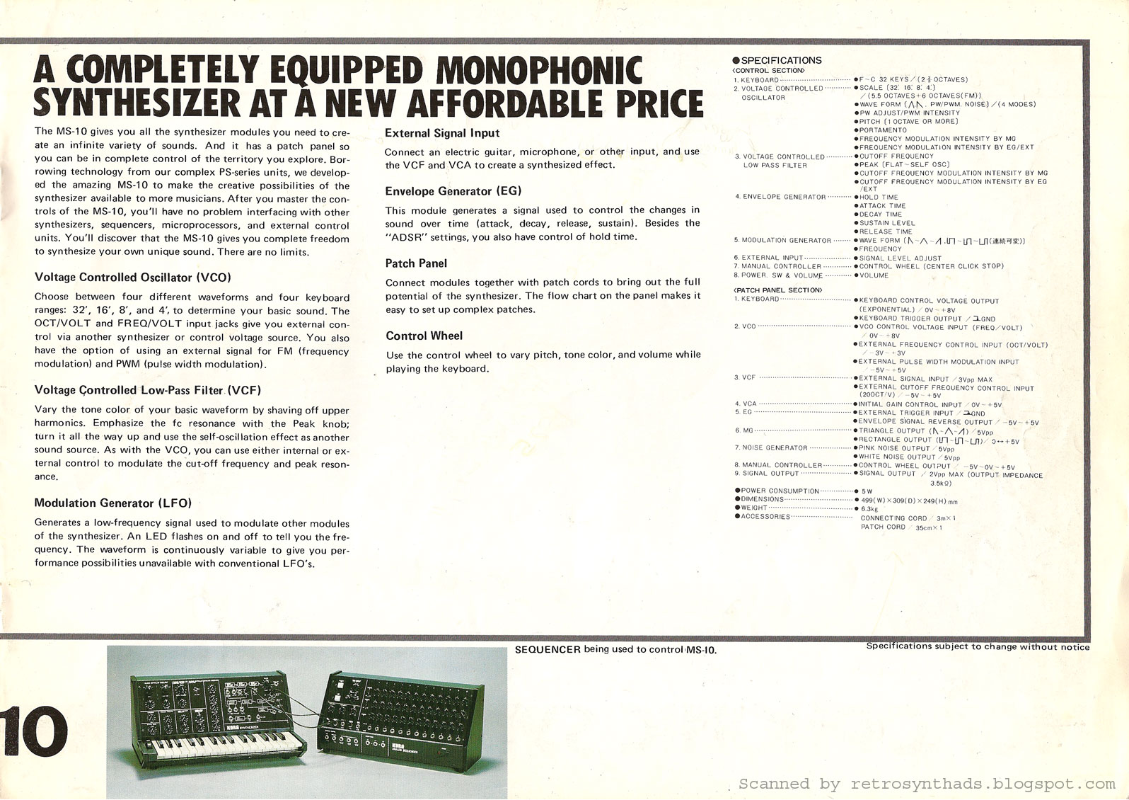 Retro Synth Ads: Korg MS-20, MS-10 and SQ-10 "The Second Generation of ...