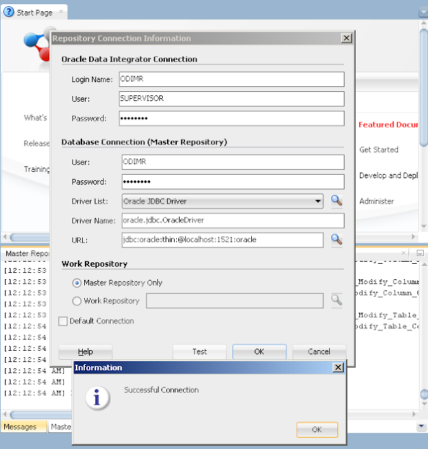 Creation of Master and Work Repository in ODI 12C & ODI 11g