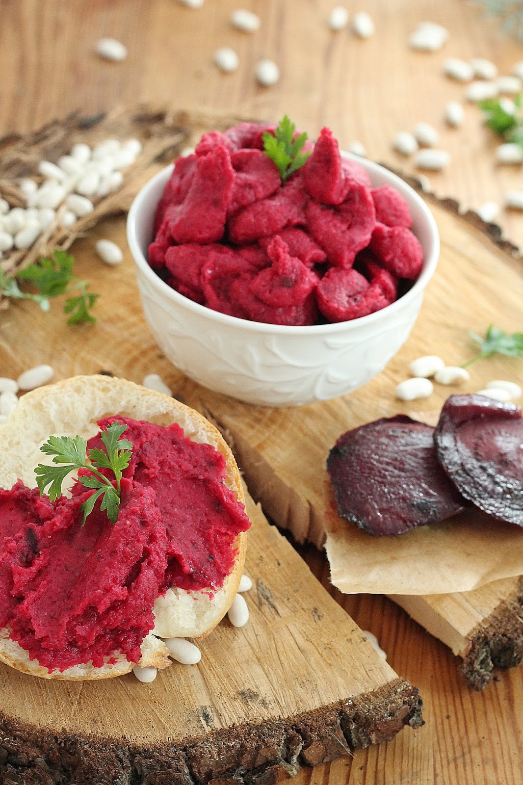 wesoła kuchnia: Pasta z fasoli i buraków pieczonych